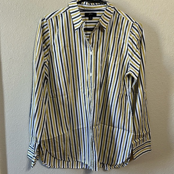 Tops | Blue And Gold Button Up | Poshmark